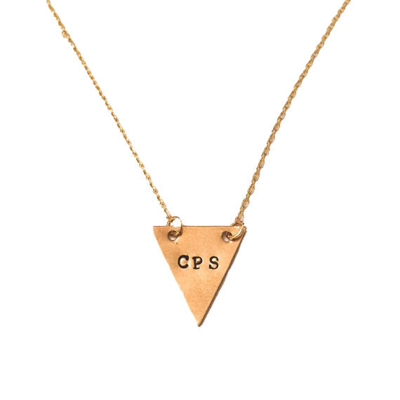 Custom Brass Triangle Tag Necklace – Made By Mills